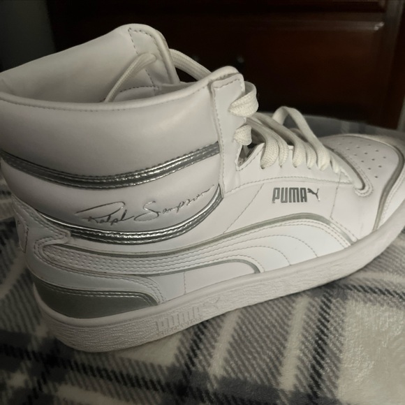 Puma | Shoes | Puma White And Silver Ralph Simpson Signature Hightops ...